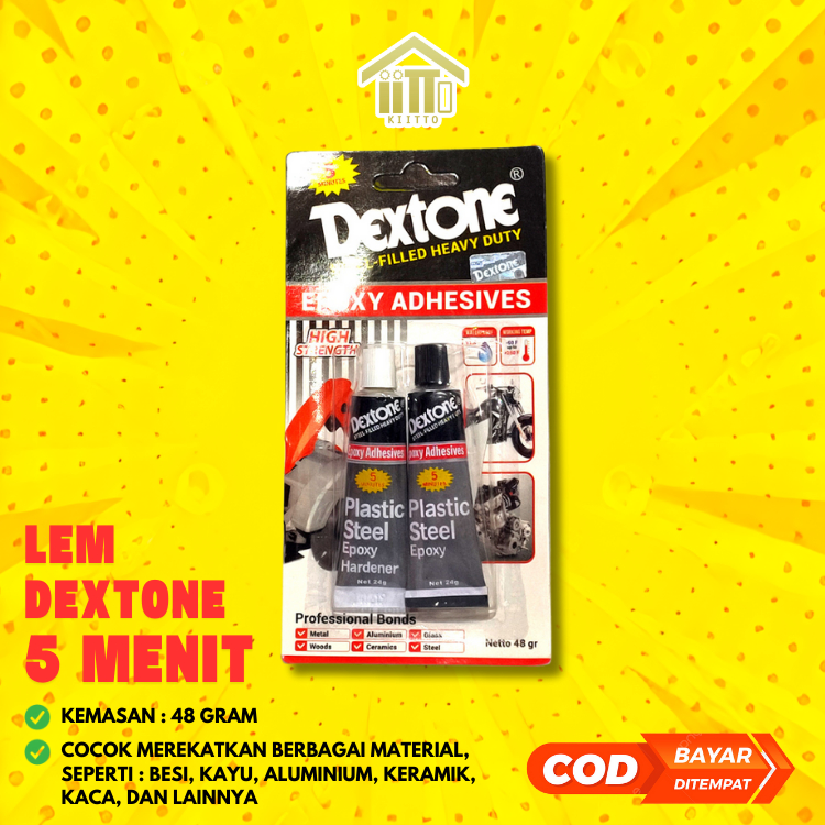 Jual LEM DEXTONE PLASTIC STEEL EPOXY / LEM BESI 5 MENIT ASLI / LEM ...
