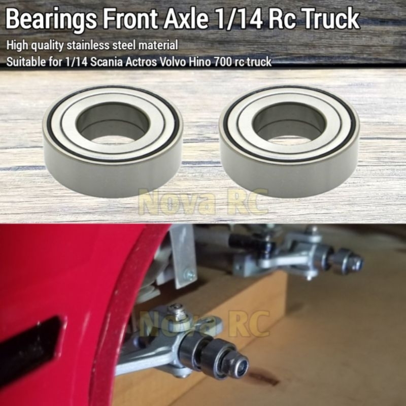 Jual bearing axle roda depan RC bus truck trailer 1/14 bahan stainless ...
