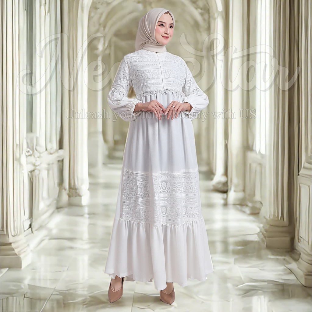 Jual NewStar - Gamis Lebaran 2025 Terbaru Gamis Putih Lebaran 2025 Baju ...