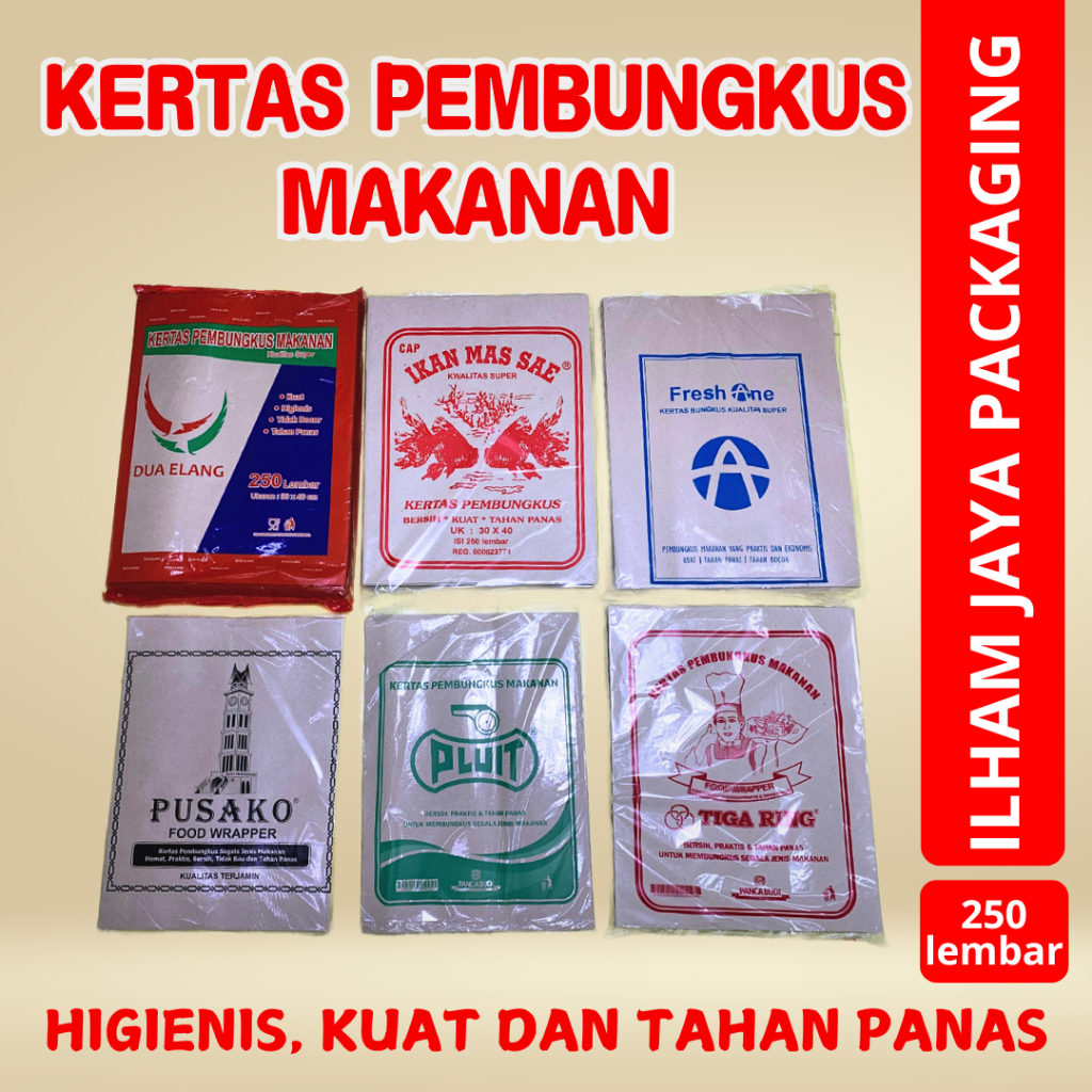 Jual Kertas Bungkus Nasi Coklat, Kertas Minyak Pembungkus Makanan ...