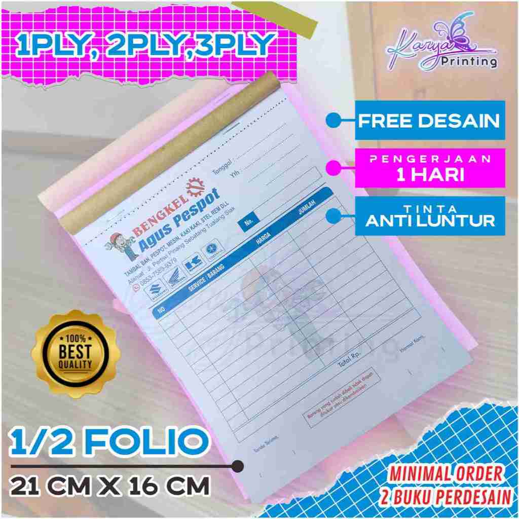 Jual Custom Nota, Surat Jalan, Faktur - Free Desain - Ukuran 1/2 ...
