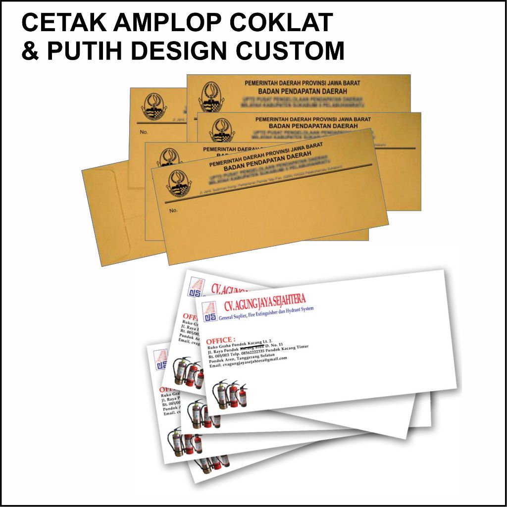 Jual Amplop Cetak Satu Pack isi 100 Lembar Design Tulisan Custom ...