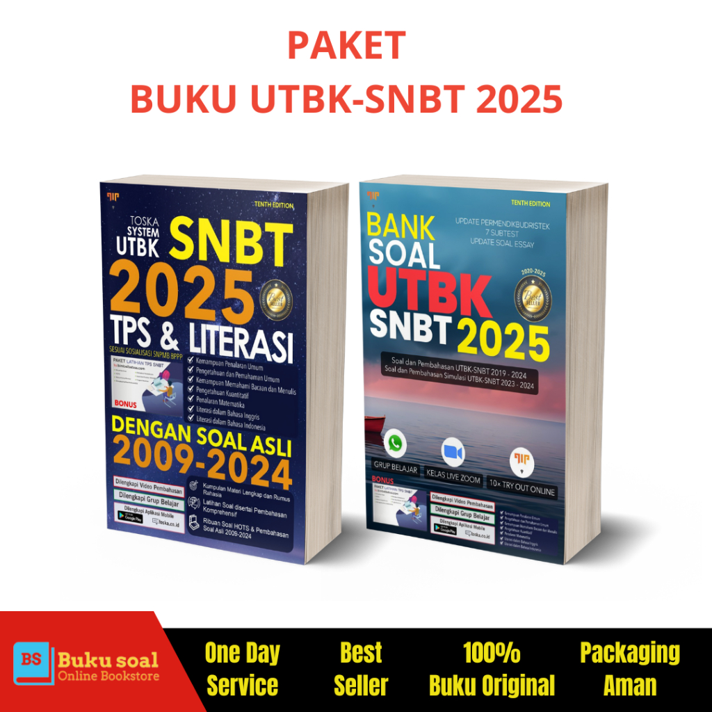 Jual Bebas Inti Cendekia - Paket 2 Buku UTBK SNBT 2025 Materi, Soal, dan Pembahasan Asli TPS dan ...
