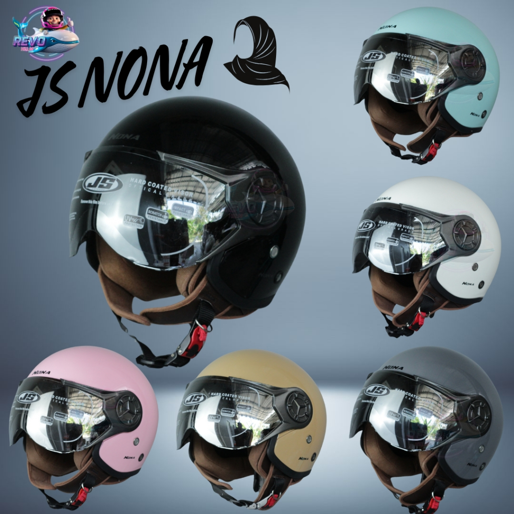 Jual HELM JS ARMOR & HELM HIJAB JS NONA SOLID / MOTIF HALF FACE J ...