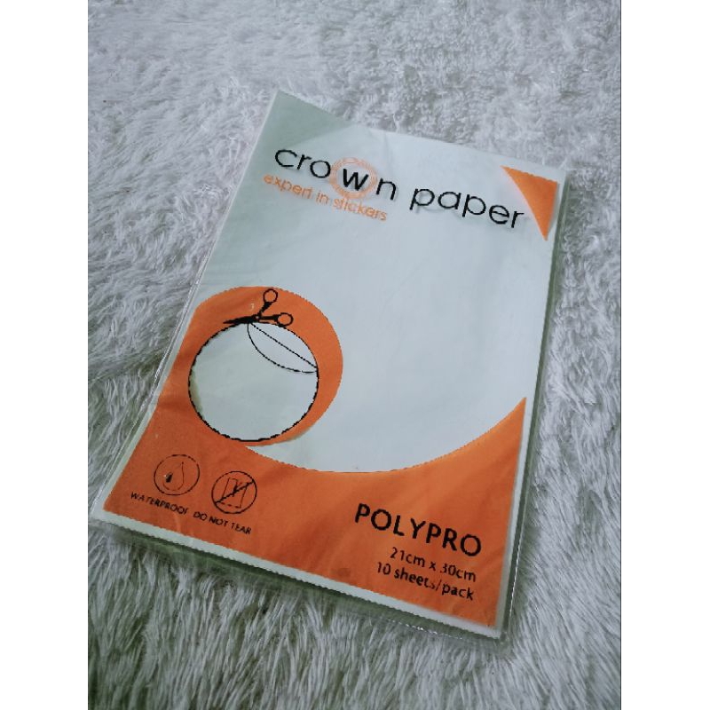 Jual KERTAS STIKER POLYPRO CROWN PAPER ISI 10 PCS | Shopee Indonesia
