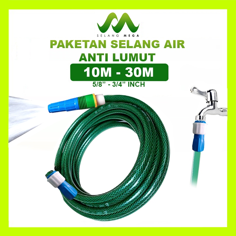 Jual MEGA Paket Selang Air 30 Meter 5/8 3/4 Inch Selang Air Cuci Motor Cuci Mobil Selang Air ...