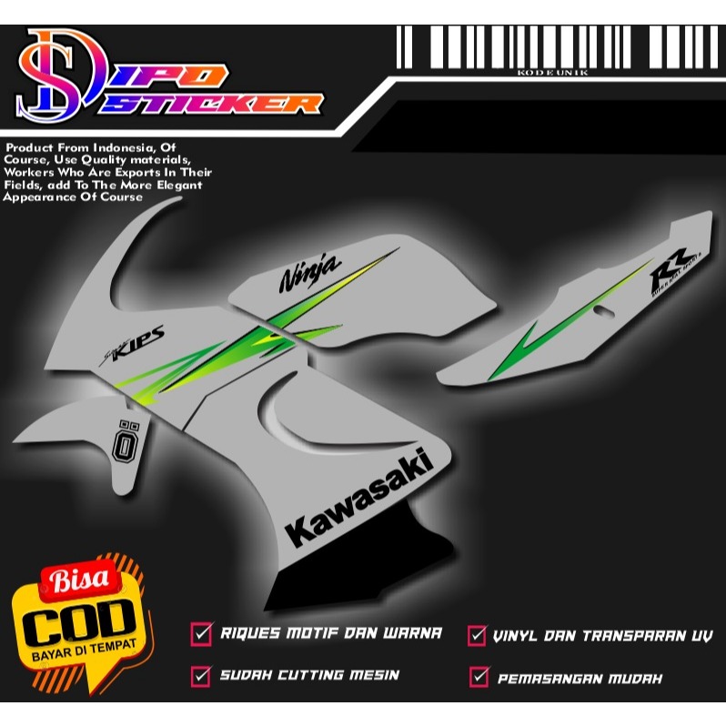 Jual sticker striping ninja rr old custom 28 transparan UV (bisa ...