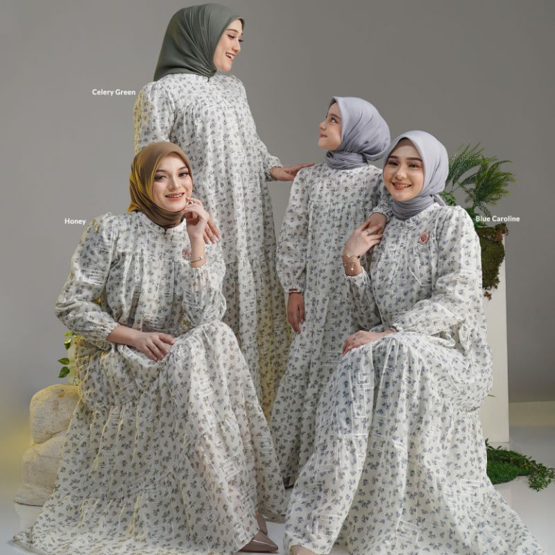 Jual DR204| SWAMITHA / MALAIQA / QEENA DRESS by Nadheera Luxury [NEW - ND White Pattern Series ...