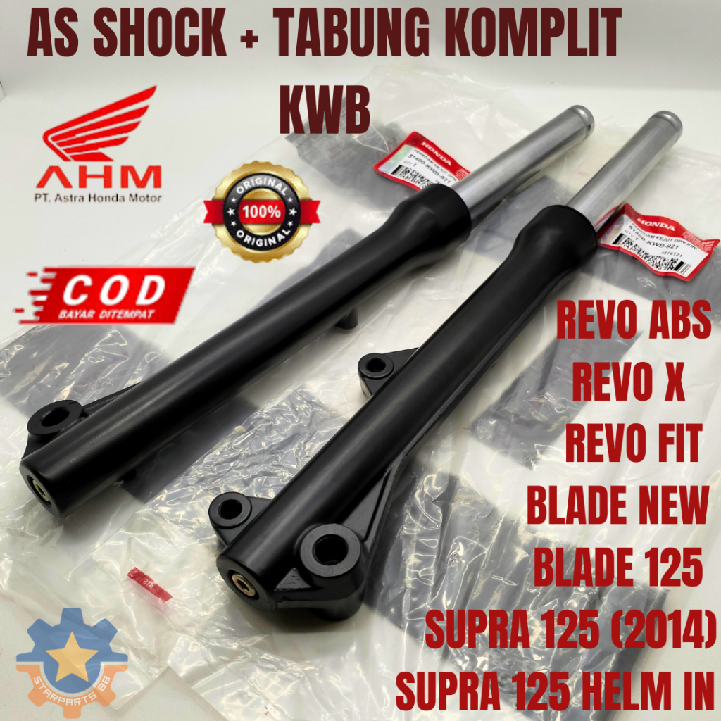 Jual AS SHOCK TABUNG DEPAN KWB HONDA REVO BLADE SUPRA X 125 HELM IN ...