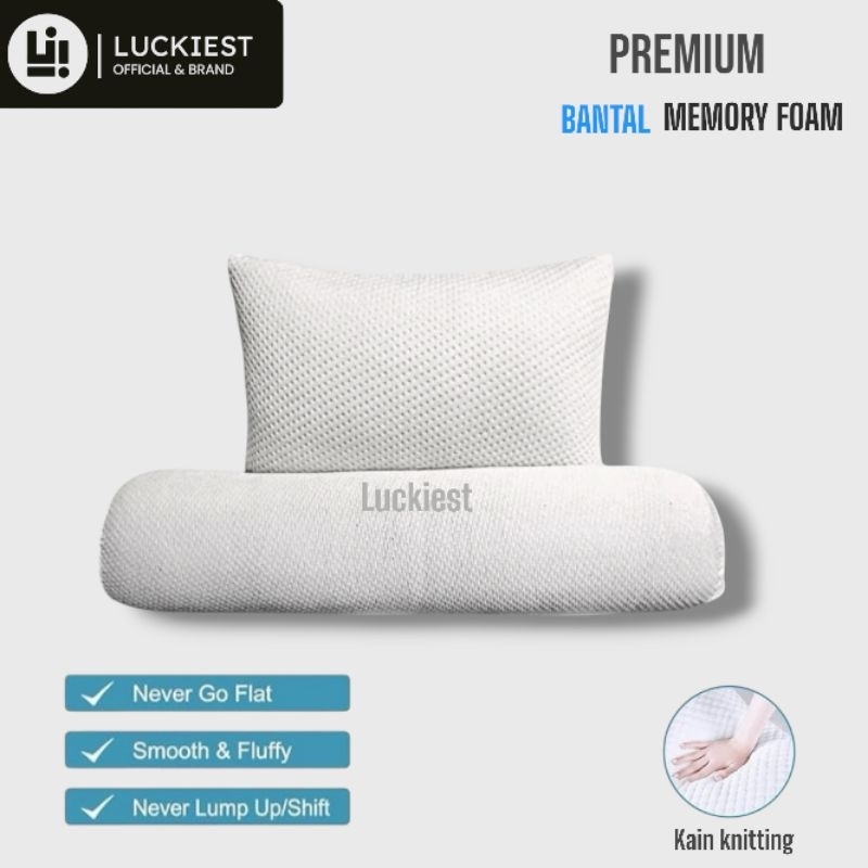 Jual Luckiest Premium Bantal Memory Foam Kain Knitting | Shopee Indonesia