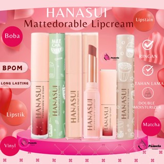 Jual BERLIAN Hanasui Mattedorable Lip Cream / Boba Edition Hanasui Lip ...