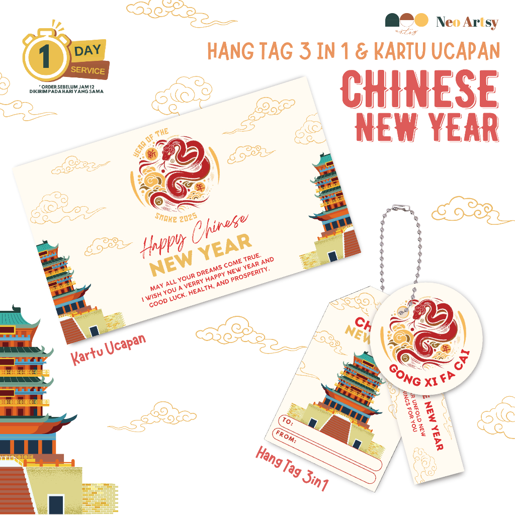 Jual Hang Tag Souvenir Chinese New Year / Hang Tag Kue Imlek / Custom Hang Tag Chinese New Year ...