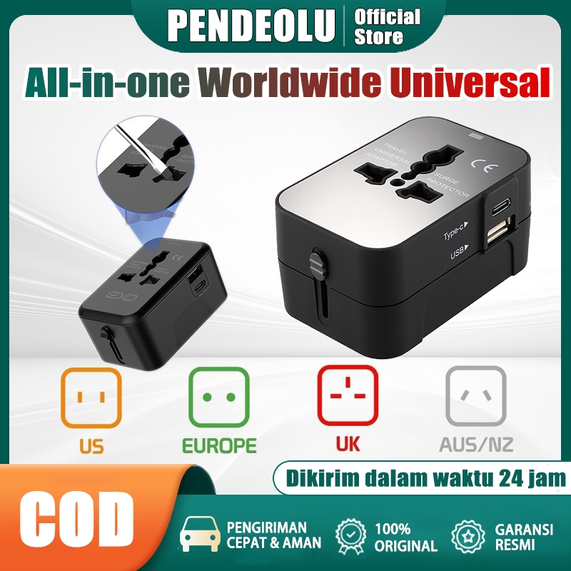 Jual All-in-one Worldwide Universal International Travel Adapter ...