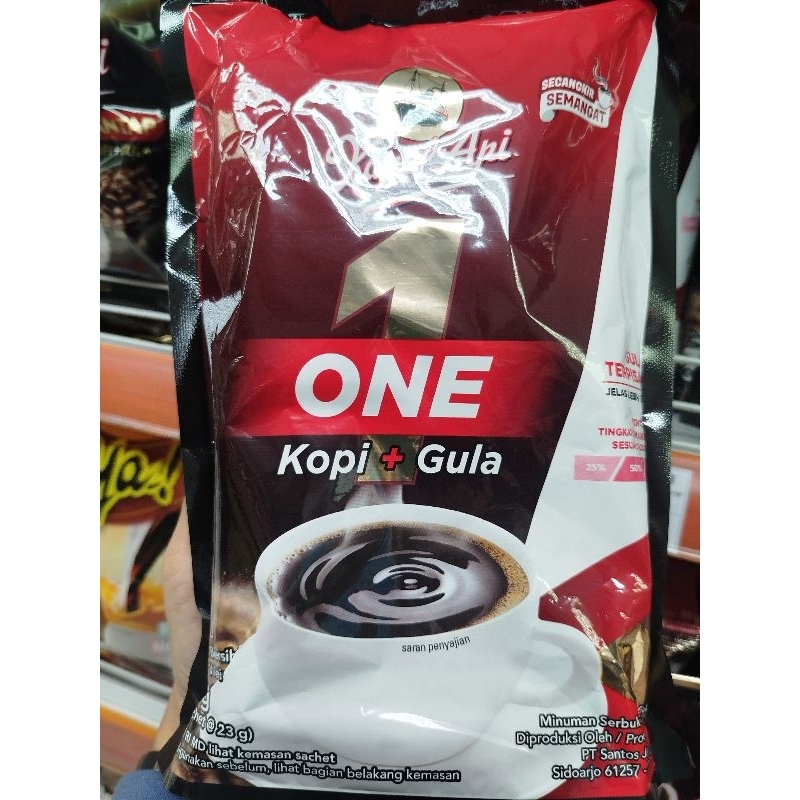 Jual Kapal Api ONE kopi+gula isi 10sachet (10x23gr) | Shopee Indonesia
