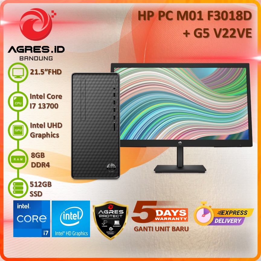 Jual HP PC M01 F3018D I7 13700 8GB 512GB + MONITOR G5 V22VE | Shopee Indonesia