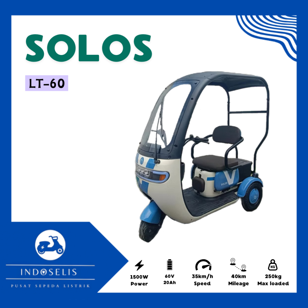 Jual Sepeda Listrik Roda Tiga Solos LT-60 1500 watt | Garansi Resmi ...