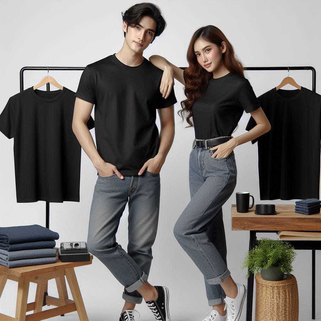 Jual KAOS POLOS LENGAN PENDEK CATTON POLYESTER 30S UNISEX BANYAK WARNA ...