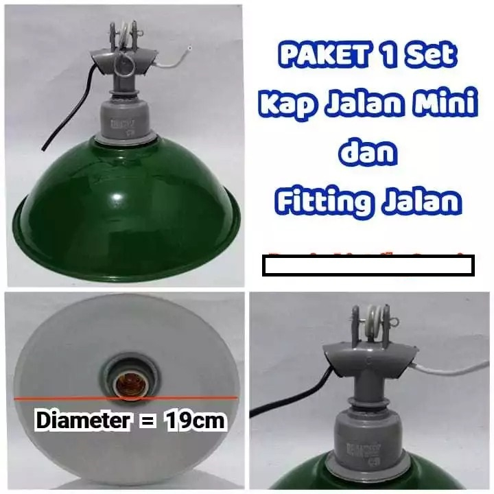 Jual 1 SET Kap Hijau + Fitting Kap Ijo Kap Lampu Jalan Outdoor Mini (19 Cm) | Shopee Indonesia