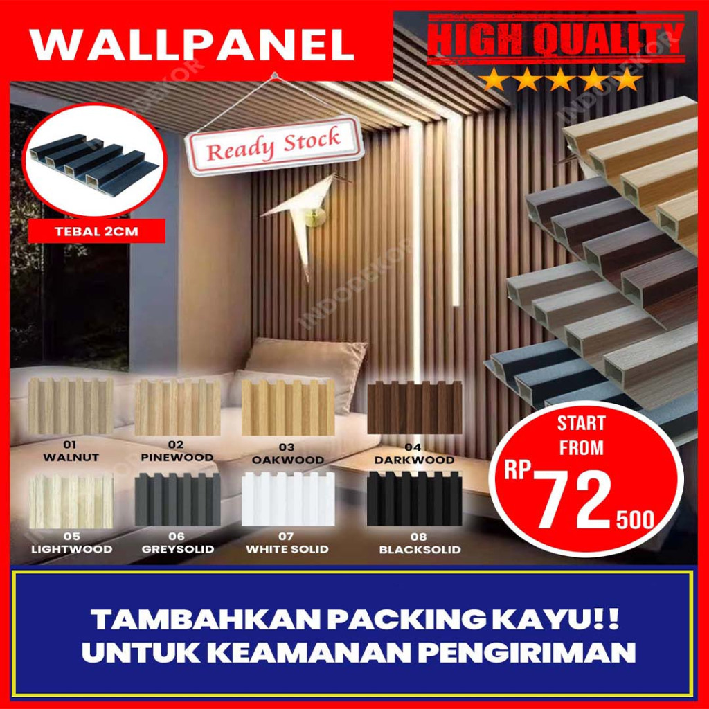 Jual Wood Panel WPC / Wall Panel PVC / Woodpanel Wallpanel Kisi Kisi ...