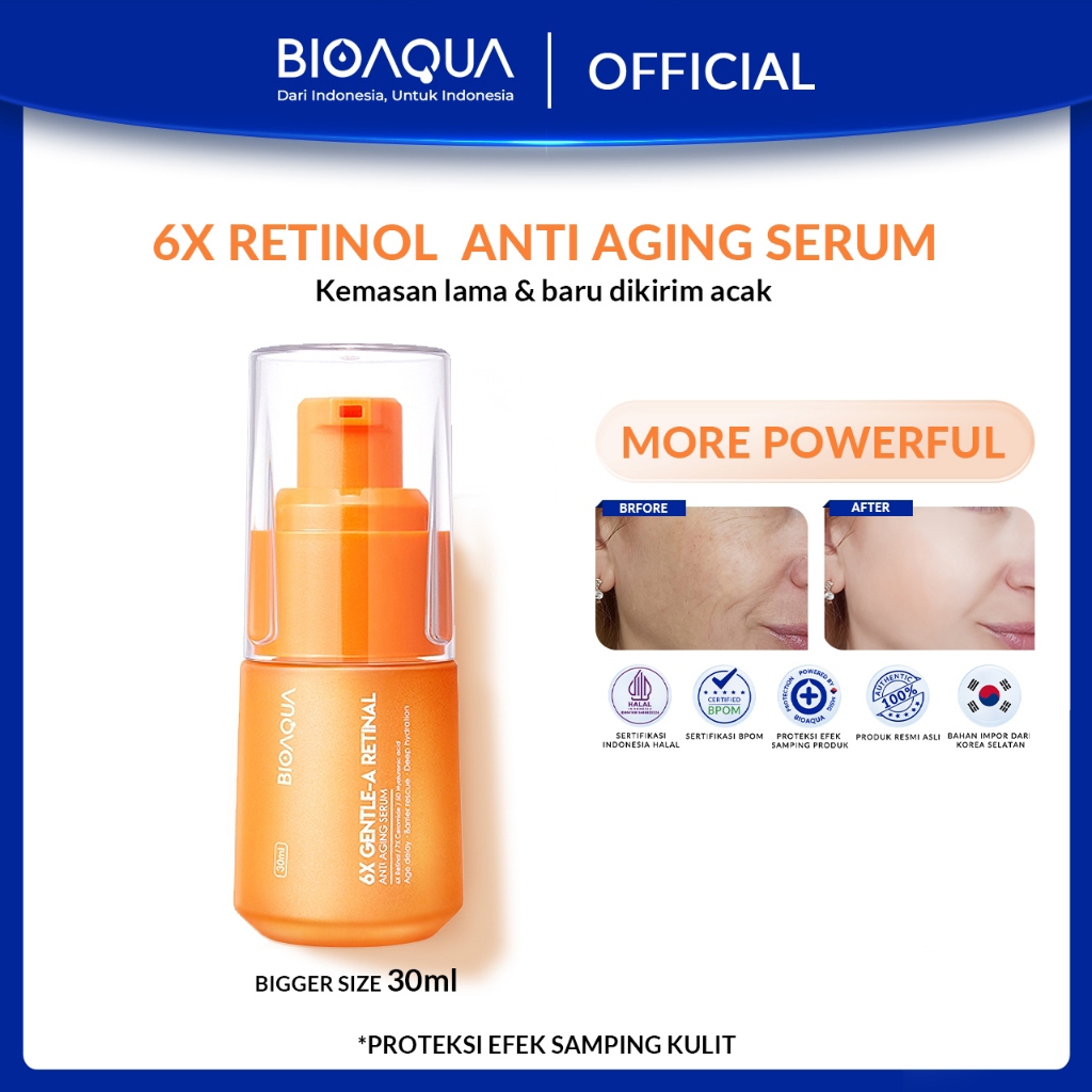 Jual BIOAQUA 6X Gentle-A Retinol Serum Wajah Anti Aging Essence 30ml ...