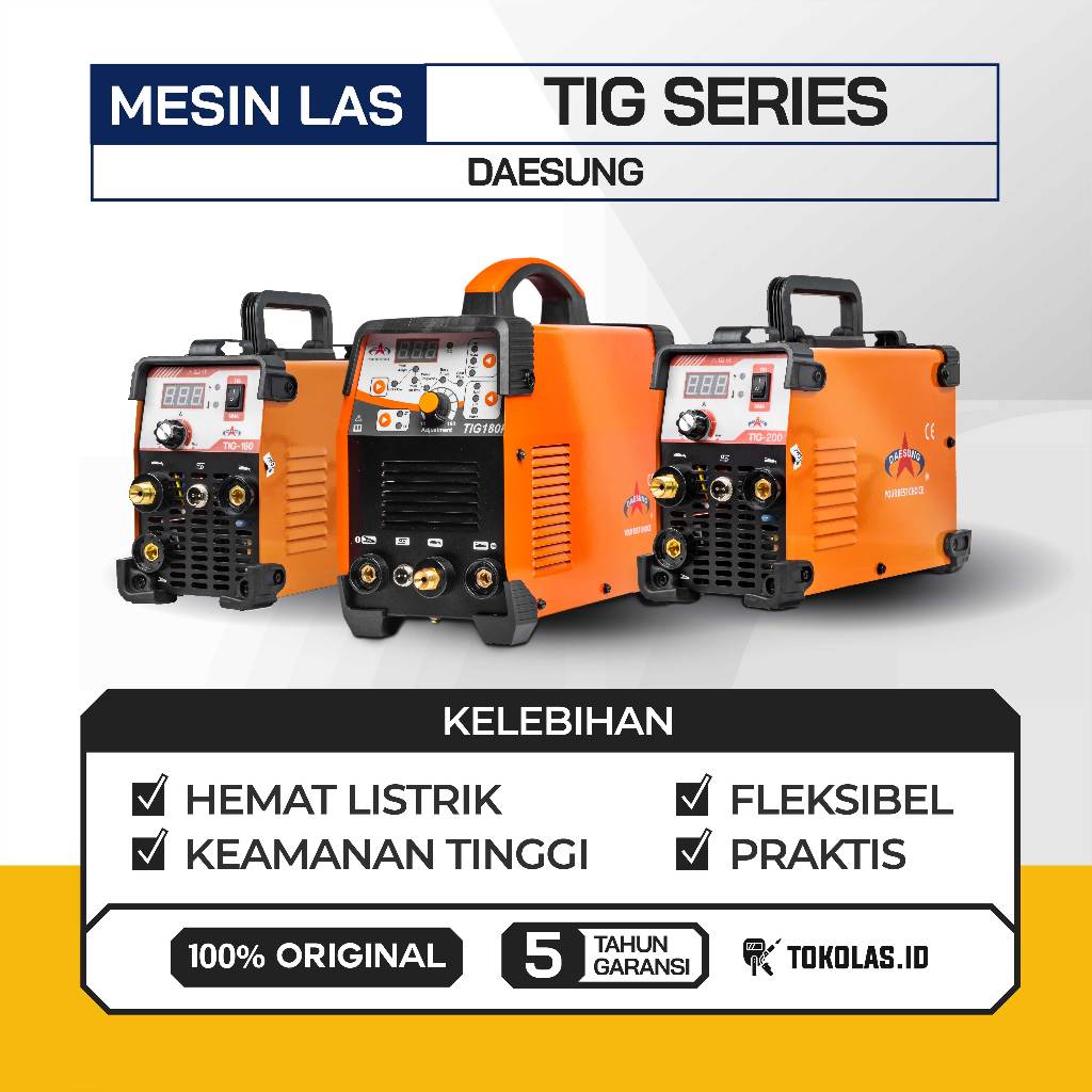 Jual Mesin Las Argon Daesung TIG 160 200 180 P Pulse Trafo Las Inverter Watt Rendah Las Argon ...