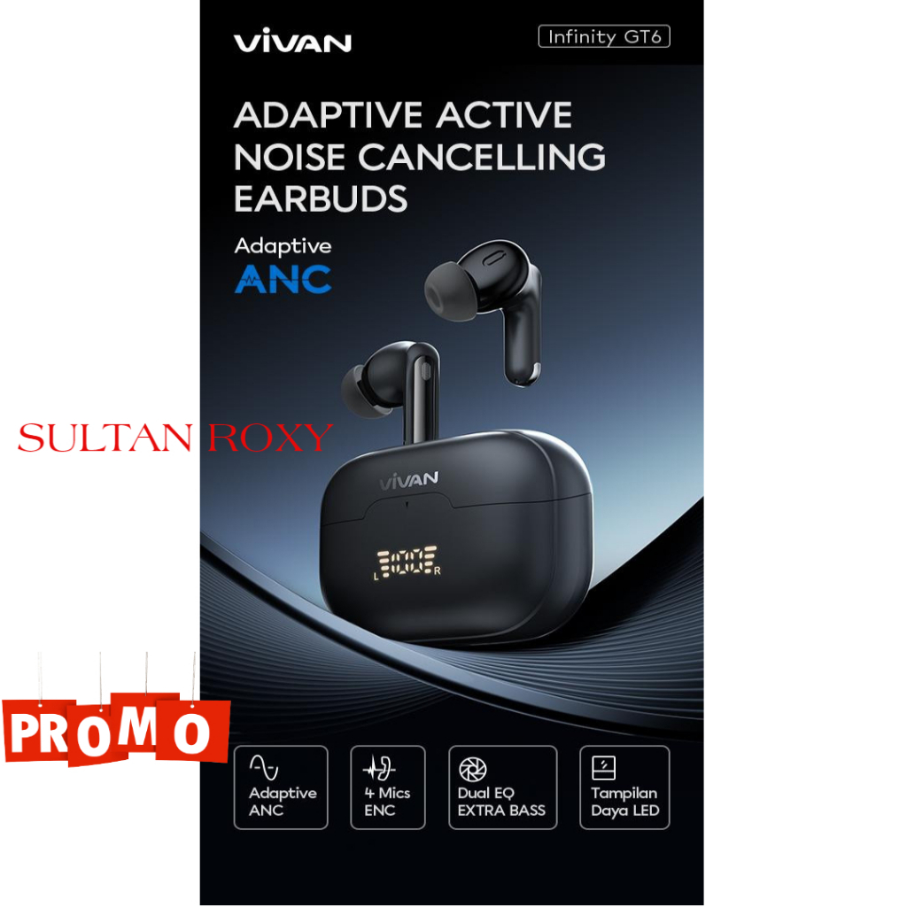 Jual VIVAN TWS Adaptive ANC ENC Infinity GT6 Dual EQ Bass Gaming Mode ...