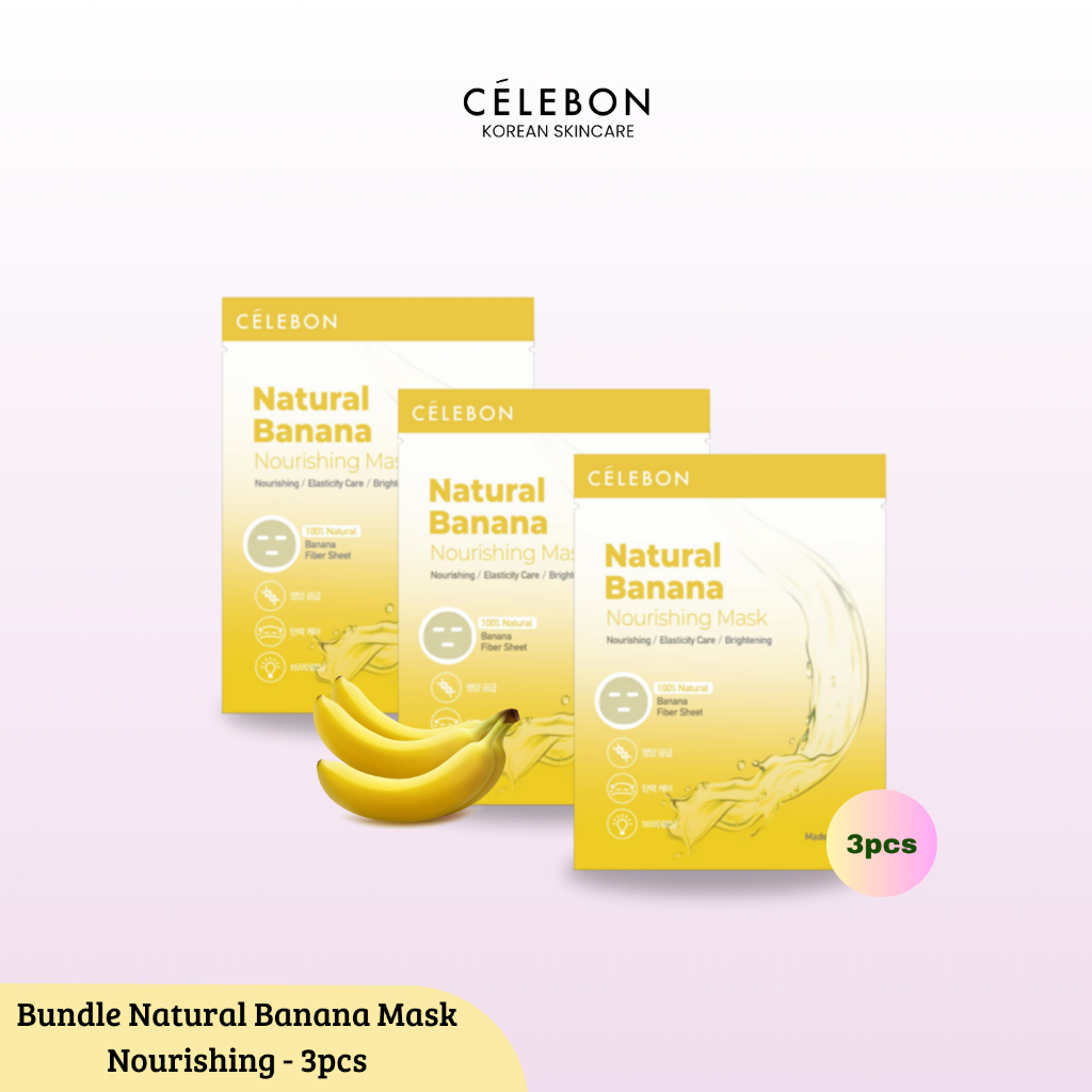Jual CELEBON - Natural Microfiber Sheet Mask (3pcs) | Shopee Indonesia