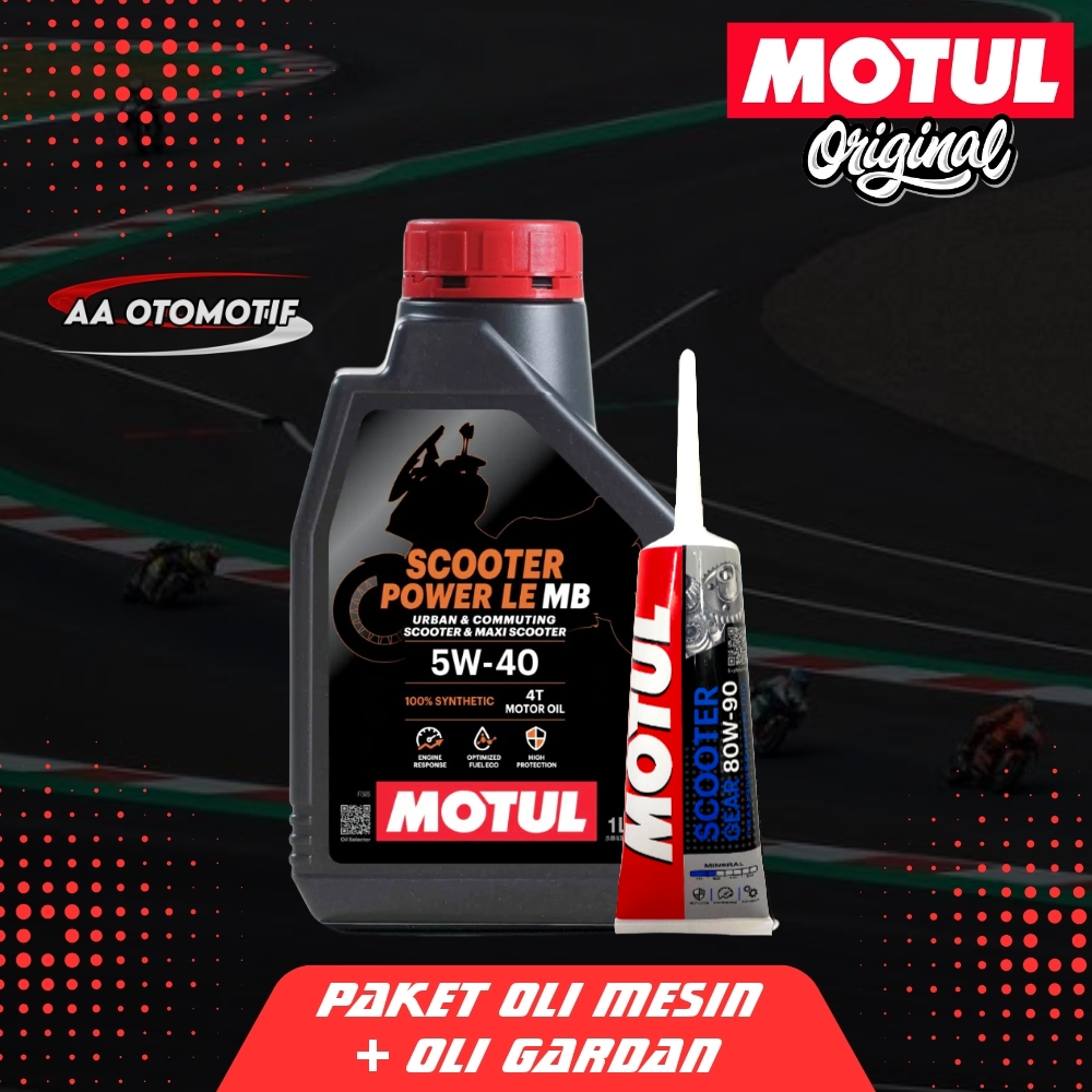 Jual PAKET OLI MATIC MOTUL POWER LE 5W40 800ML / 1L DAN SCOOTER GEAR ...