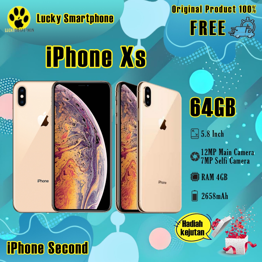 Jual iPhone Xs 64GB Second Bekas Original100% Fullset Silent All Sim Mulus Normal Hp 3utools All ...