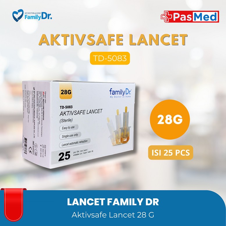 Jual Jarum Penusuk Steril Family Dr Aktivsafe Lancet 28G isi 25 (Box ...