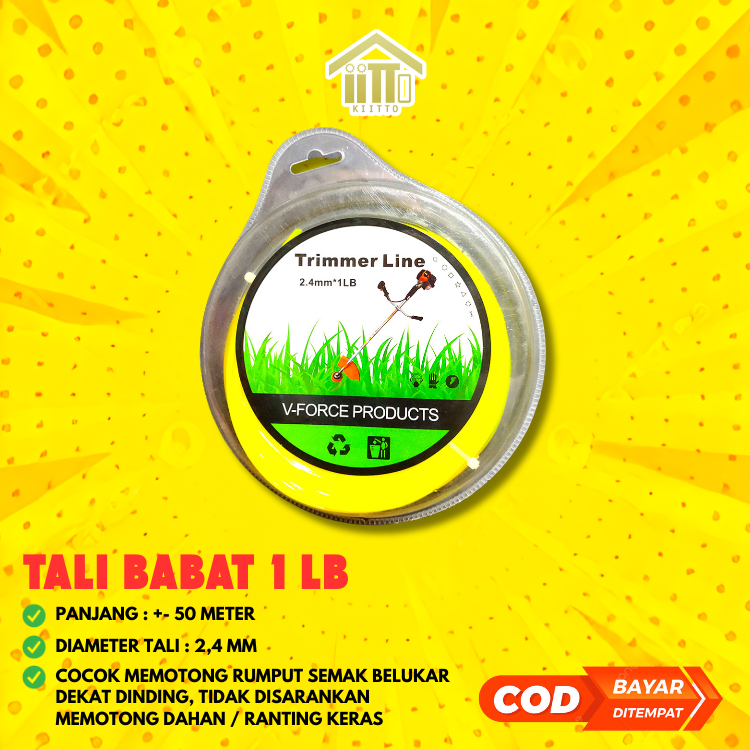 Jual TRIMMER LINE TALI SENAR BABAT MESIN POTONG RUMPUT 2,4 MM X 1 LB ...