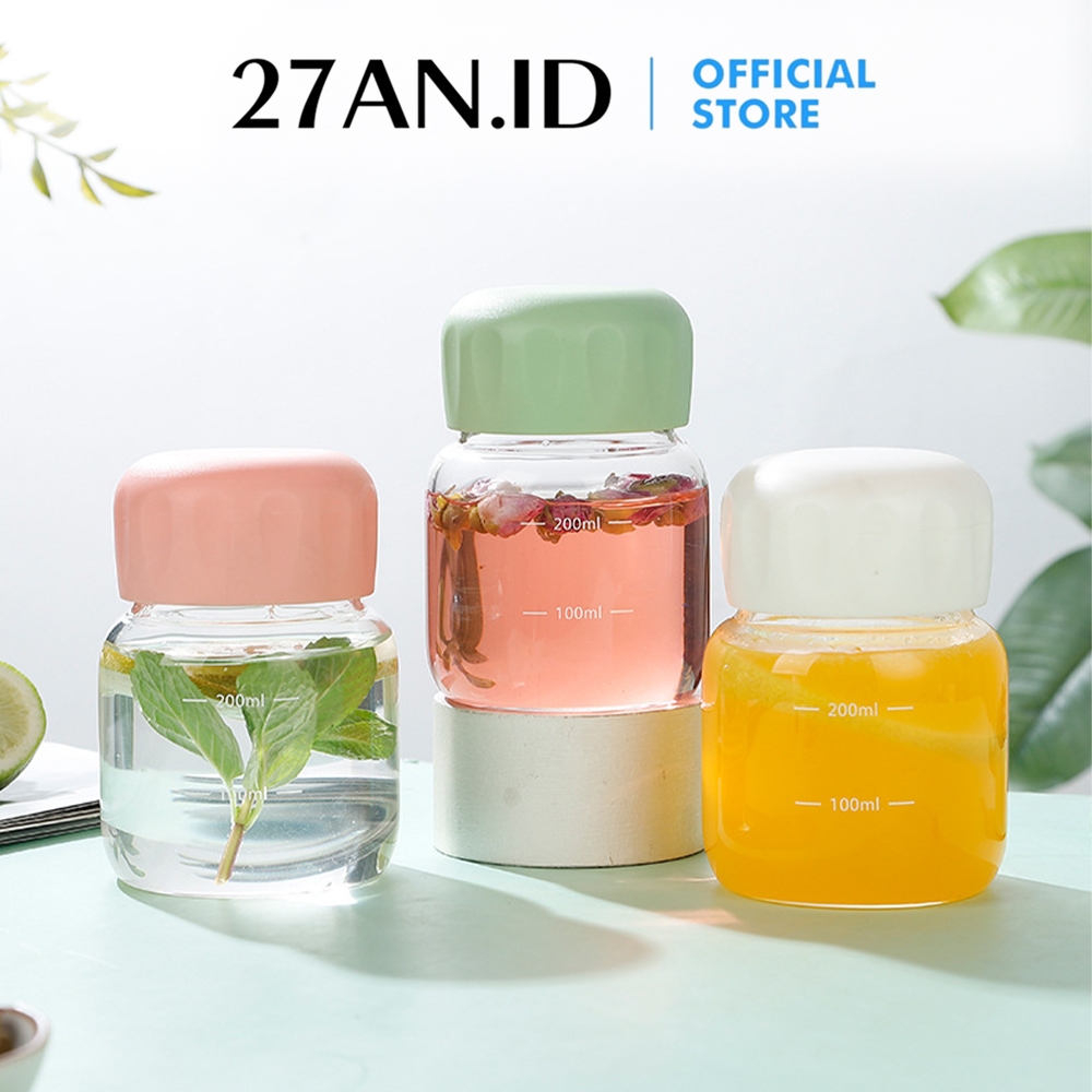 Jual ( 27AN.ID ) Botol Minum Jus Kaca H679 Botol Minum Air Mini Anti ...