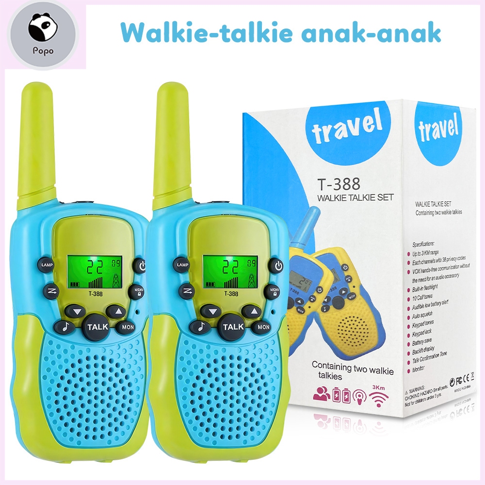 Jual 2pcs Mini HT 22 Channel Mainan Walkie Talkie Anak-anak T388 Berguna Talky Untuk Outdoor 3KM ...