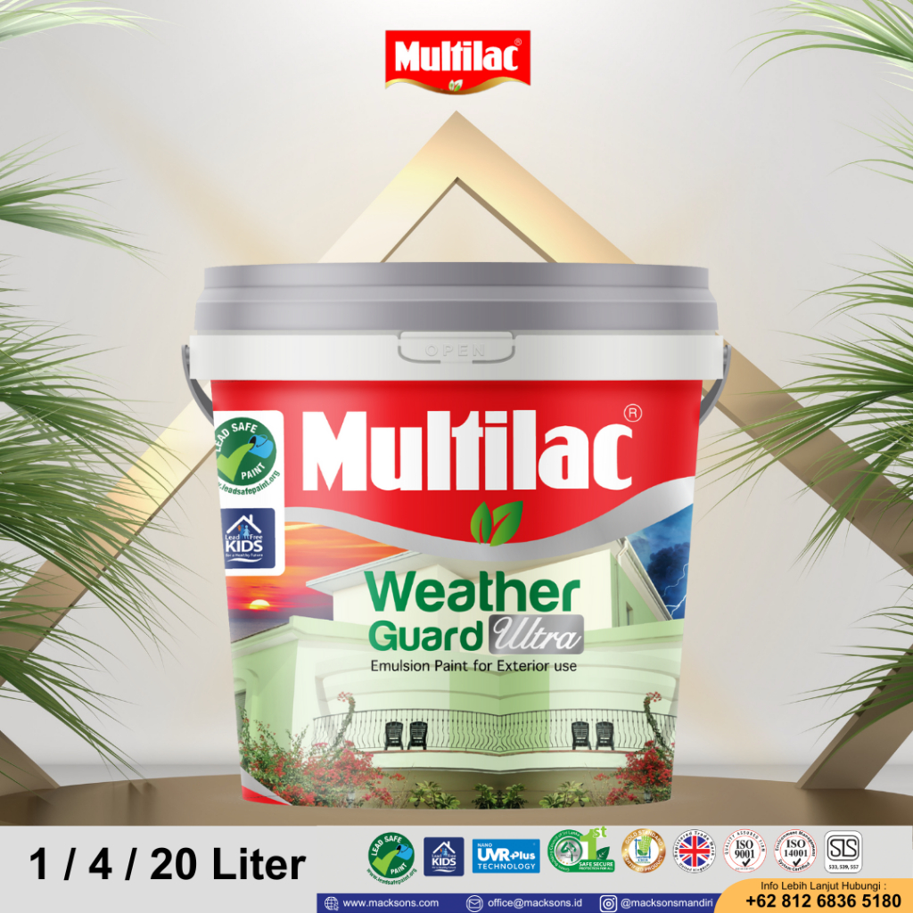 Jual Multilac Weather Guard Ultra Emulsion Paint WHITE For Exterior ...