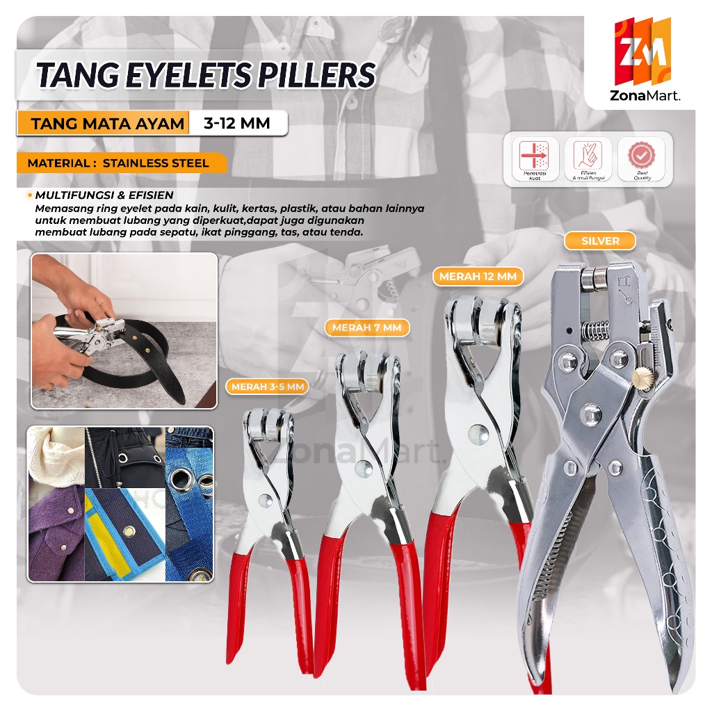 Jual Tang Mata Ayam Eyelet / Mata Itik 3 mm s/d 5 mm Bagus Berkualitas ...