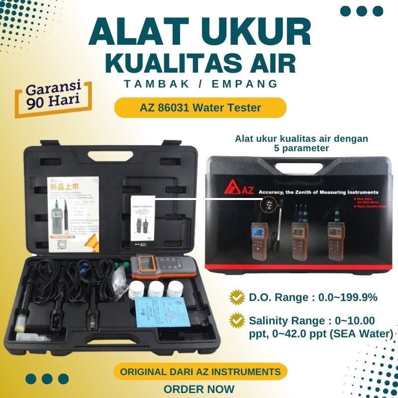 Jual ALAT UKUR AZ 86031 Water Meter 5 in 1 Dissolved Oxygen PH ...