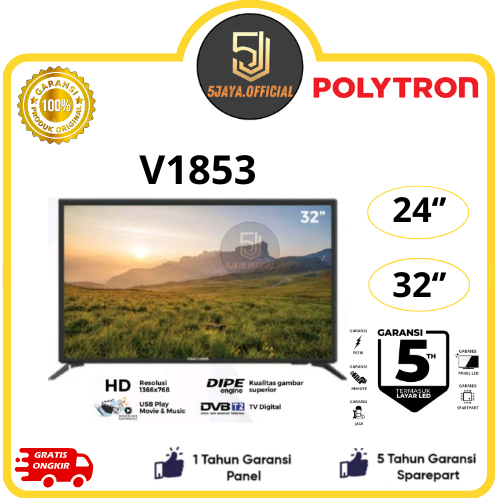 Jual TV LED Polytron Digital 24 Inch Polytron 32 Inch 43Inch Polytron ...