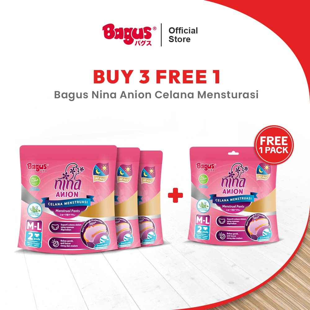 Jual Bagus Nina Anion Menstruasi Pants 2pcs/pack (Pembalut Celana) - Uk ...