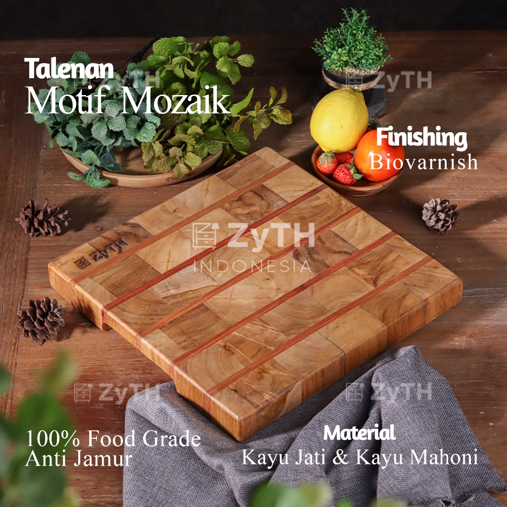 Jual Talenan Kayu Estetik Jati Sono Motif Mozaik By ZyTH Living ...