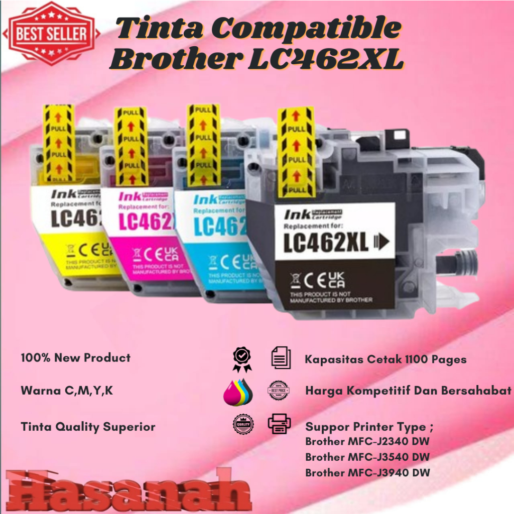 Jual Tinta Catridge Compatible Brother LC462XL 1 Paket For Brother MFC ...