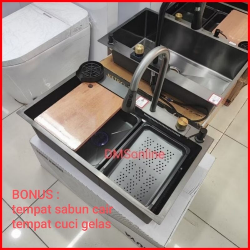 Jual Bak Cuci Piring 75x45 Bak cuci Air Terjun, Sink Stainles Viral ...