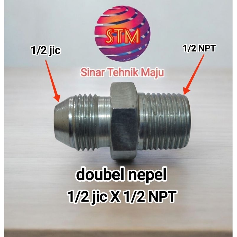 Jual double nepel 1/2 JIC X 1/2 NPT | Shopee Indonesia