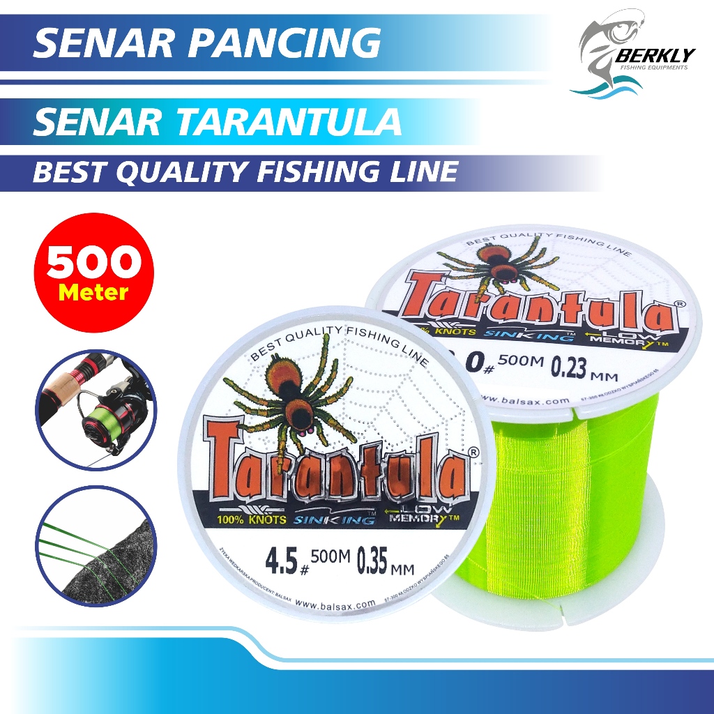 Jual BERKLY Tali Pancing 500m Senar Pancing Tarantula Warna Hijau ...