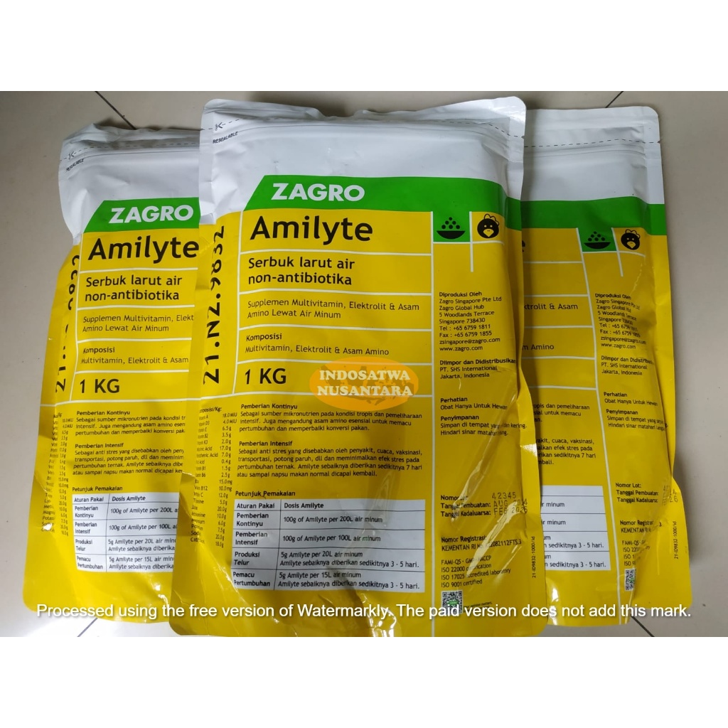 Jual Amilyte Zagro 1 kg | Suplemen Multi Vitamin Ayam Broiler Aduan ...