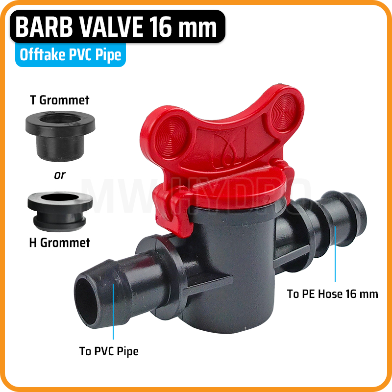 Jual Barb Valve 16 mm - Offtake PVC Pipe with Grommet | Konektor Keran ...