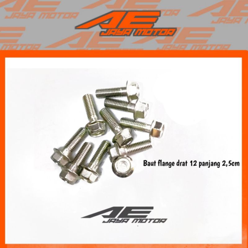 Jual baut topi/baut flange bolt kunci 12 / M8x25 putih(satuan) | Shopee ...
