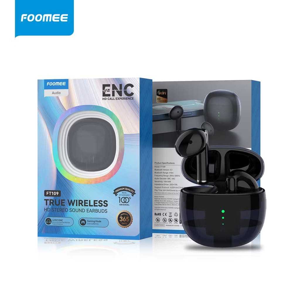 Jual Foomee FT109 Earphone Bluetooth 5.3 TWS True Wireless Stereo ENC ...