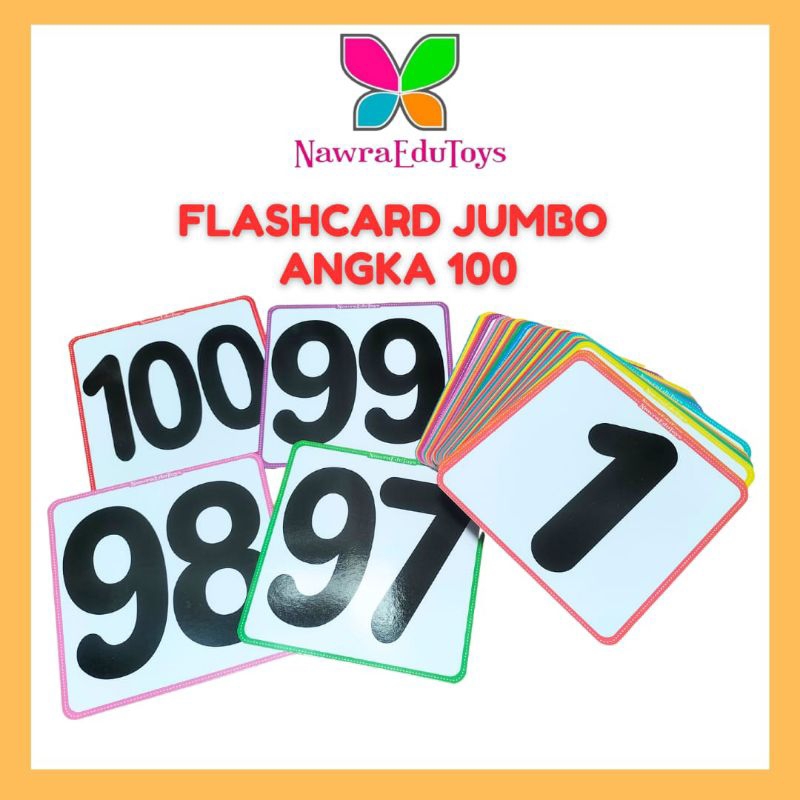 Jual Flashcard JUMBO 100 ANGKA, kartu belajar mengenal angka | Shopee ...