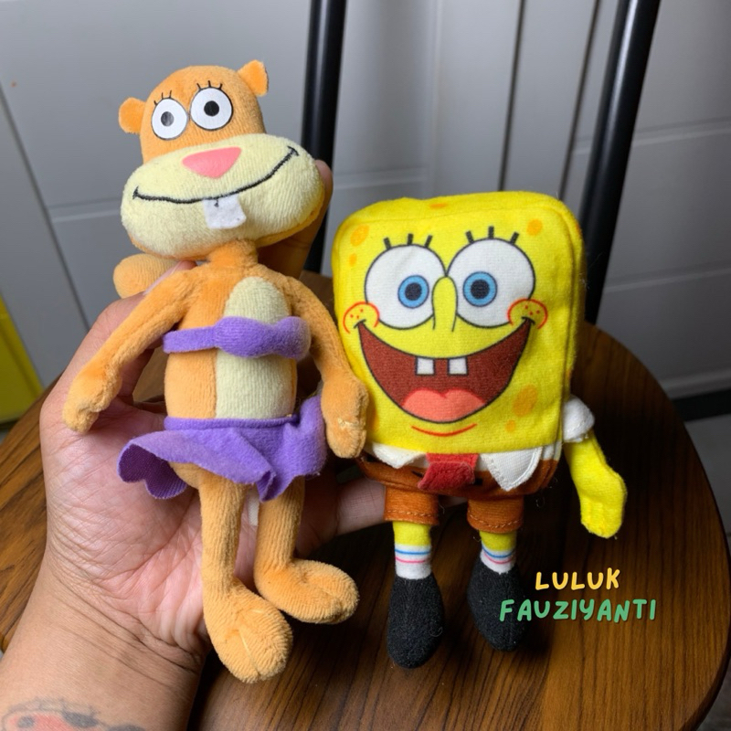 Jual Boneka Kecil Sandy Cheeks & SpongeBob SquarePants (Preloved ...