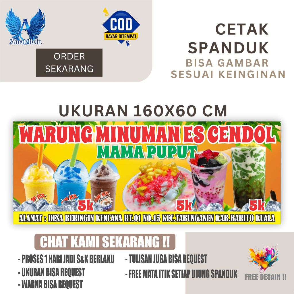 Jual Cetak Spanduk Cetak Banner ANEKA POP ICE ES BUAH & ES CENDOL ...